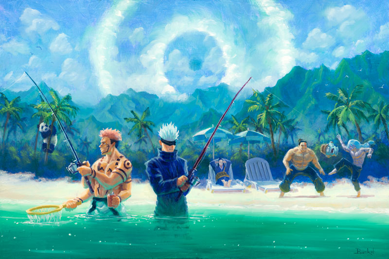 NEW RELEASE: Jujutsu Kaisen: Curse By the Ocean Original Oil Painting ...