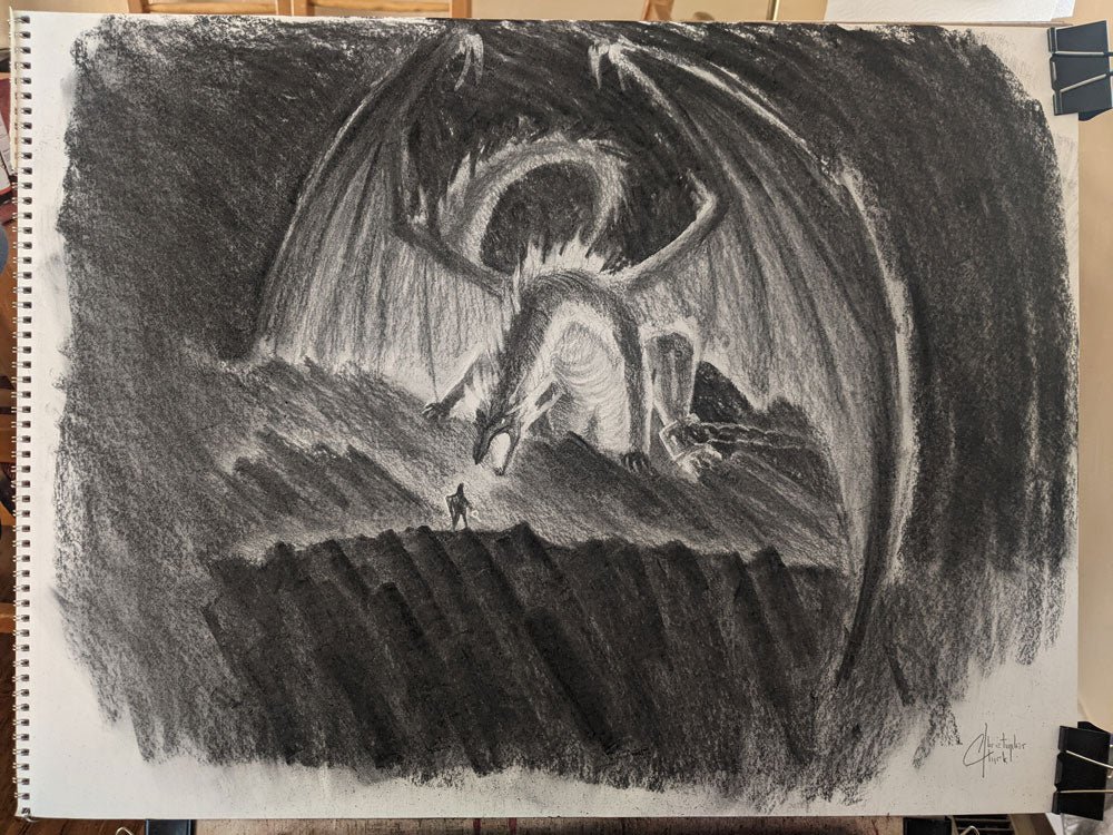 Chained Dragon Sketch – Amazing Art Expo